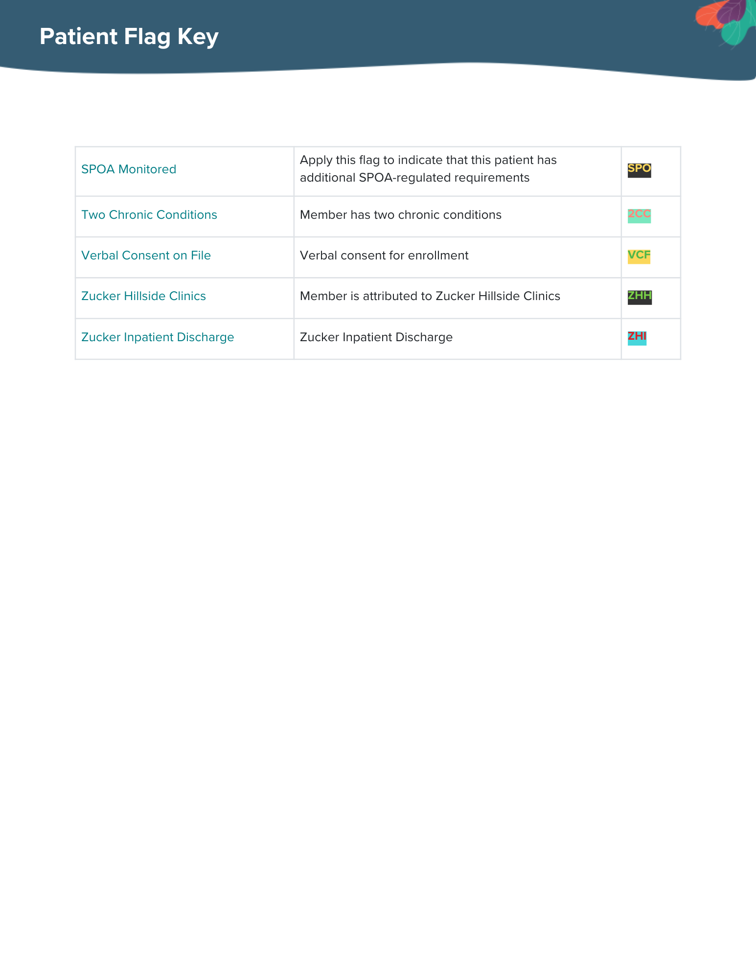 Patient Flag Key – FCM